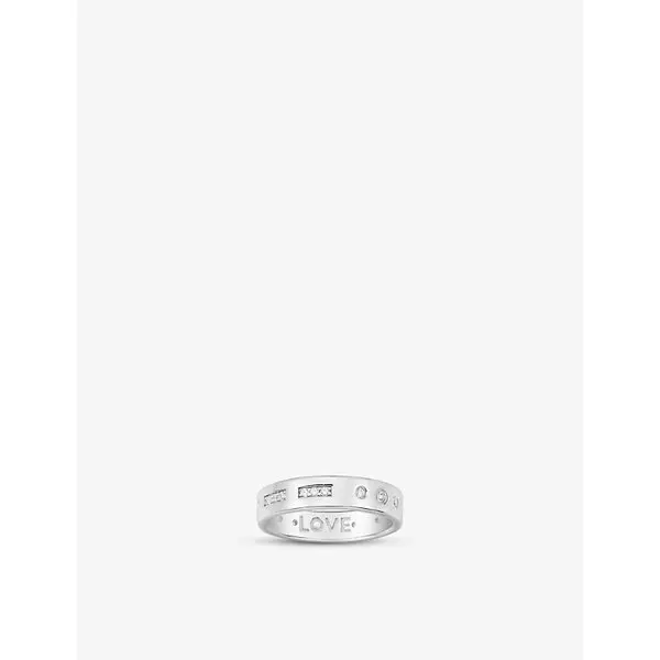 APM MONACO Love Morse Code Sterling And Zirconia Ring