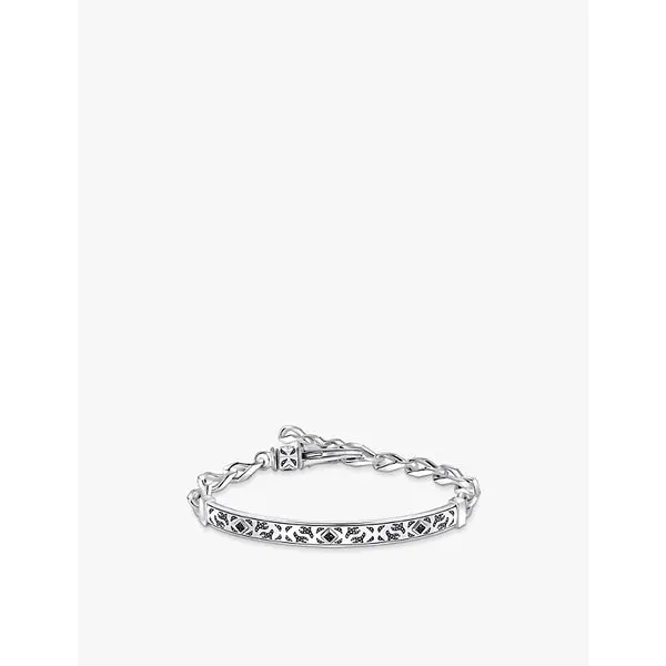 THOMAS SABO Engraved Sterling-silver And Zirconia Cuff Bracelet