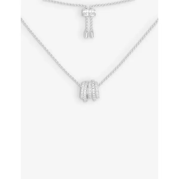 APM MONACO Hoop-link Zirconia Necklace - Silver