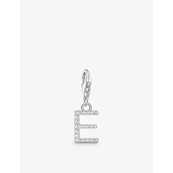 THOMAS SABO Letter E Sterling-silver And Cubic Zirconia Pendant Charm