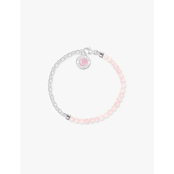 THOMAS SABO Charm Club Sterling-silver And Rose Quartz Link Bracelet - Silver & Rose Quartz