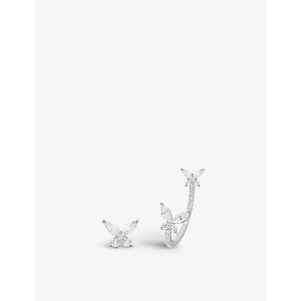 APM MONACO Asymmetric Butterfly Zirconia Stud Earrings