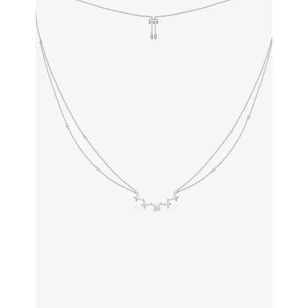 APM MONACO Butterflies Adjustable Sterling And Zirconia Necklace
