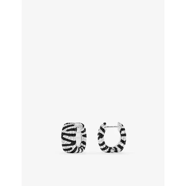 APM MONACO Zebra Zirconia Hoop Earrings