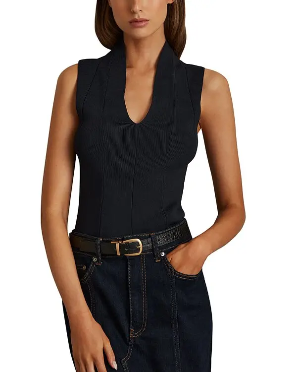 REISS Kimmy Knit Tank Top - Navy