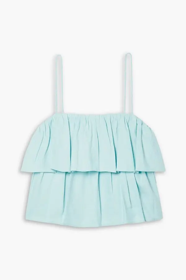 Alice + Olivia Marylynn Cropped Tiered Top