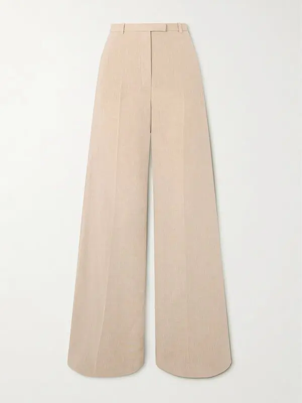 Loro Piana Emmit Linen Flared Pants - Neutrals