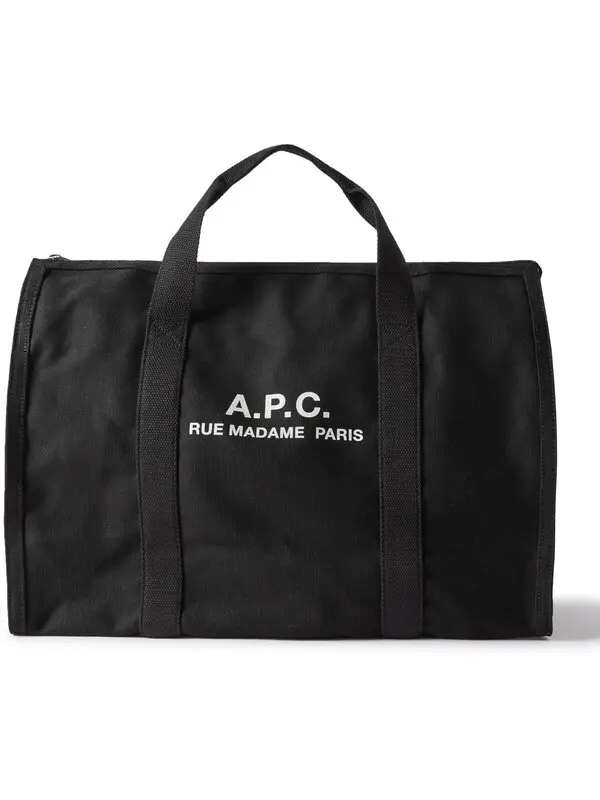 A.p.c. Recuperation Logo-print Cotton-canvas Tote Bag - Black
