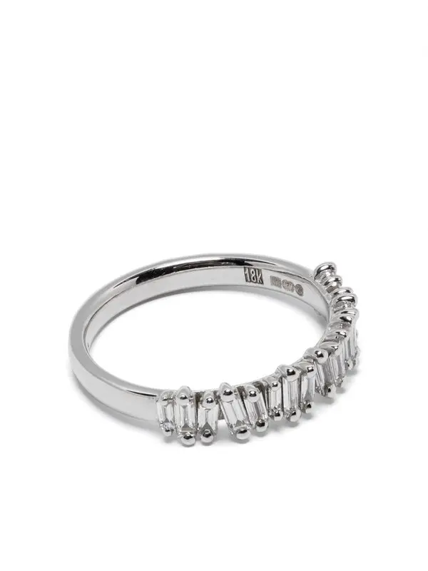SUZANNE KALAN 18kt White Gold Diamond Stack Ring