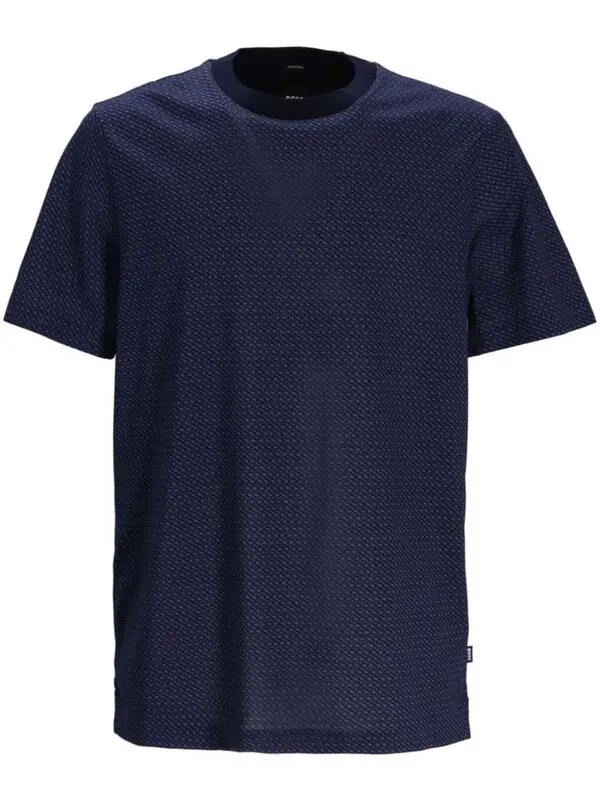 Hugo Boss Geometric-pattern Cotton T-shirt