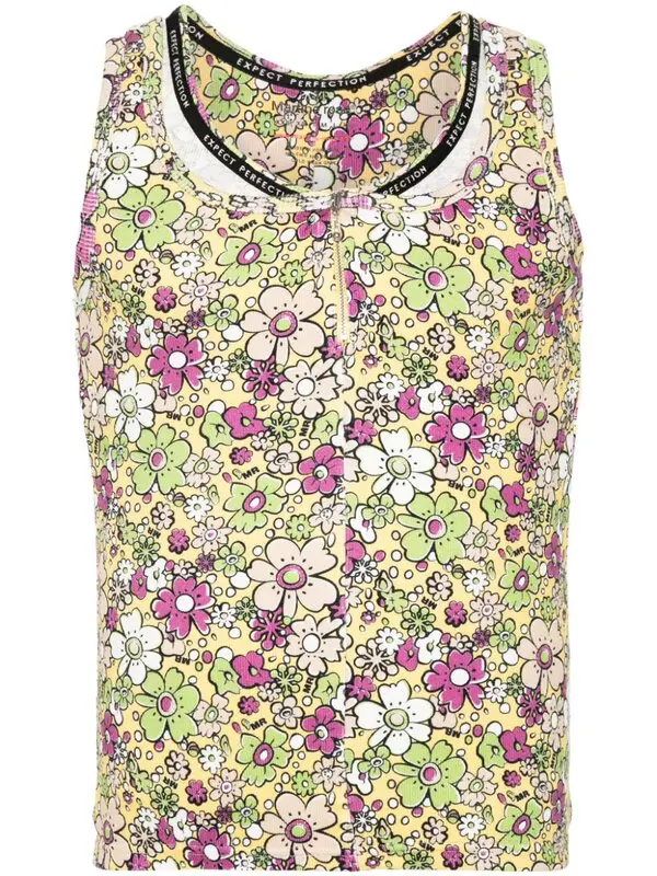 Martine Rose Layered Floral-print Tank Top