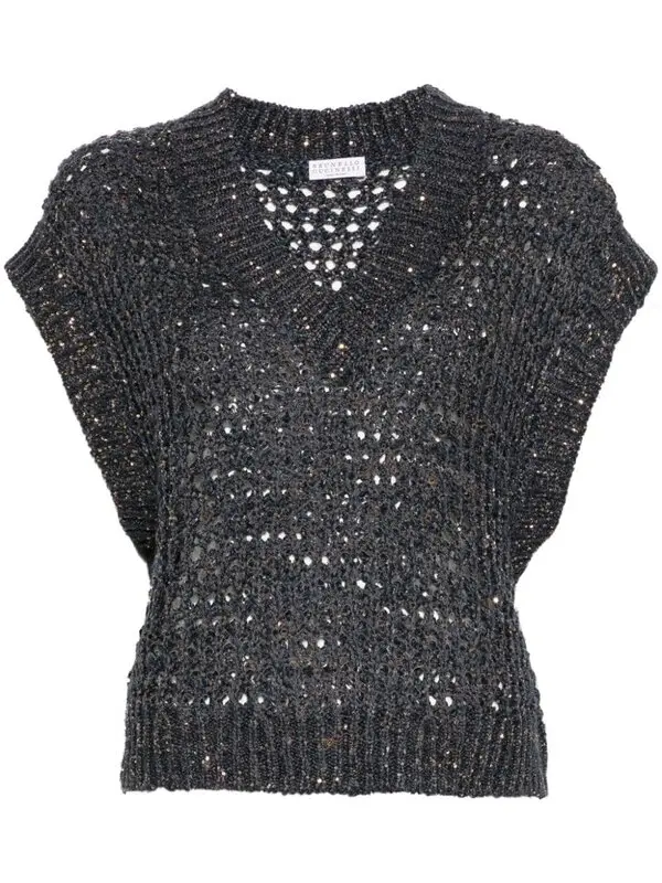 Brunello Cucinelli Net Sleeveless Sweater