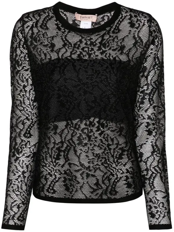 TWINSET Lace-effect Jacquard Top