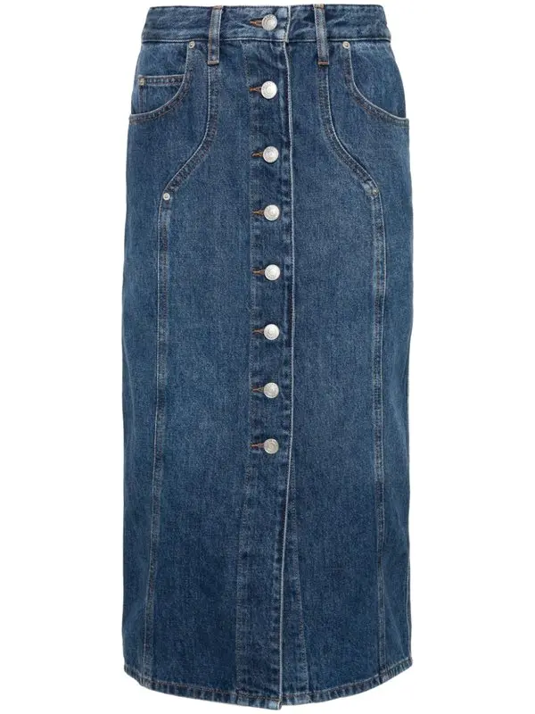 MARANT ETOILE Vandy Denim Midi Skirt - Blue
