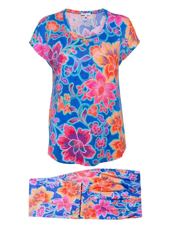 Johnny Was The Bobbie Crop Pyjama Set - Blue