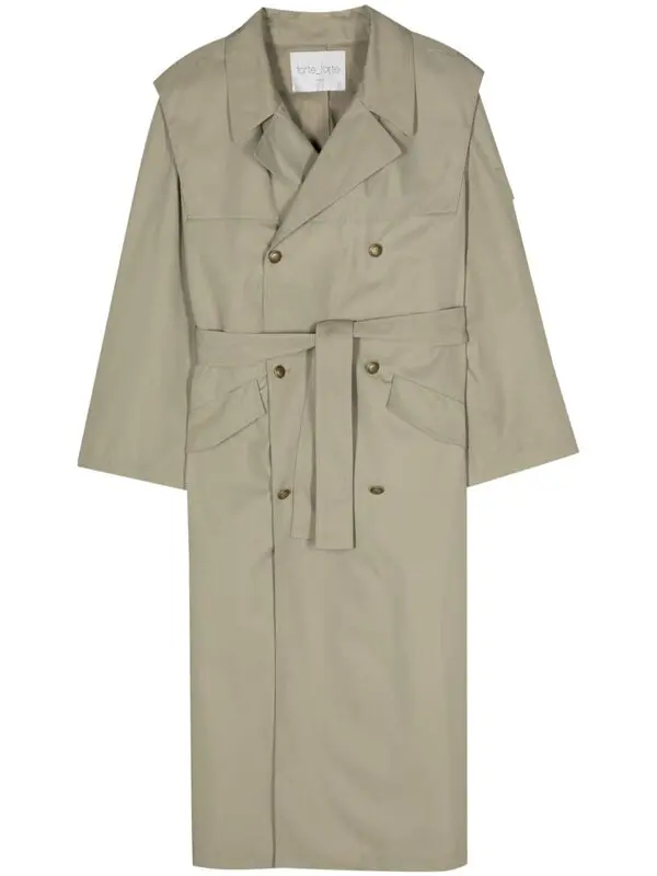 FORTE_FORTE Belted Double-breasted Coat