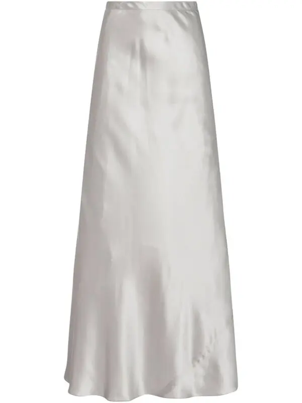 Rosetta Getty Satin Skirt - Silver
