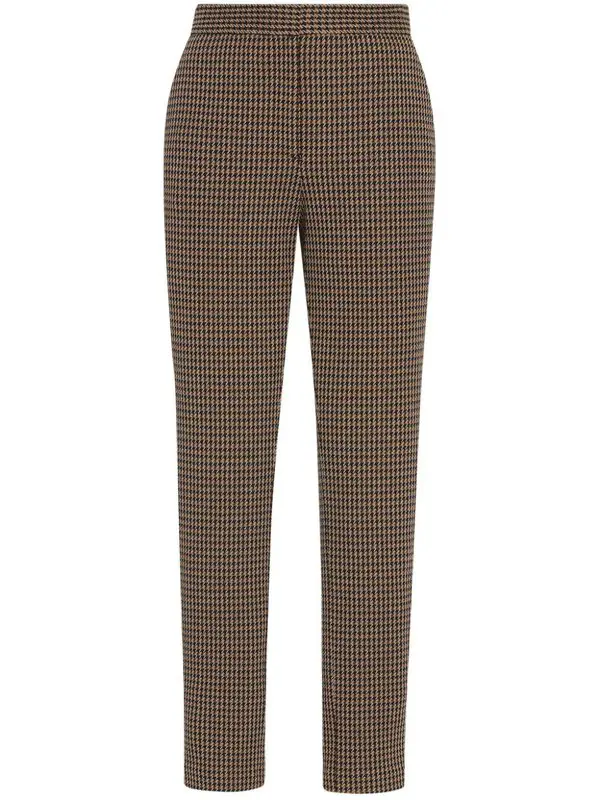 Rosetta Getty Houndstooth Cropped Trousers - Brown