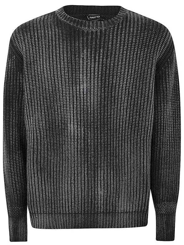 Avant Toi Tonal Effect Ribbed Pullover