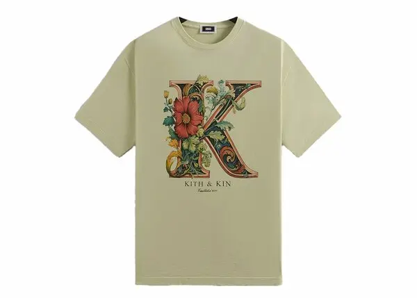 Kith Floral K Vintage Tee Shirt - Stoneware