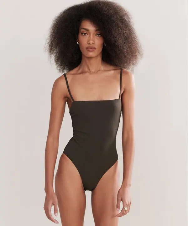 Matteau Petite Square Maillot Swimsuit - Multicolor,thyme