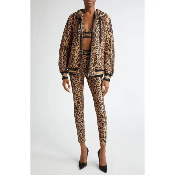 Dolce & Gabbana Interlock Print Zip Hoodie - Leopard
