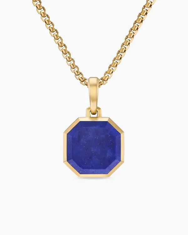 David Yurman Faceted Stone Amulet In 18k Yellow Gold With - Lapis Lazuli