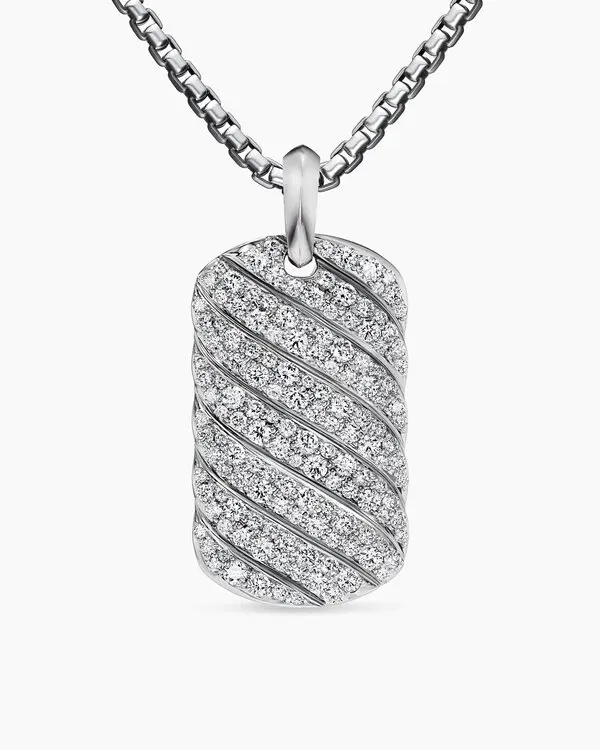 David Yurman Sculpted Cable Tag - Diamond