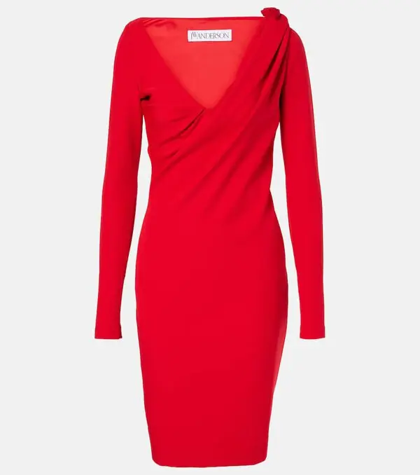 JW Anderson Draped Midi Dress - Red
