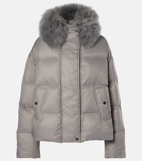 YVES SALOMON Shearling-trimmed Quilted Down Jacket