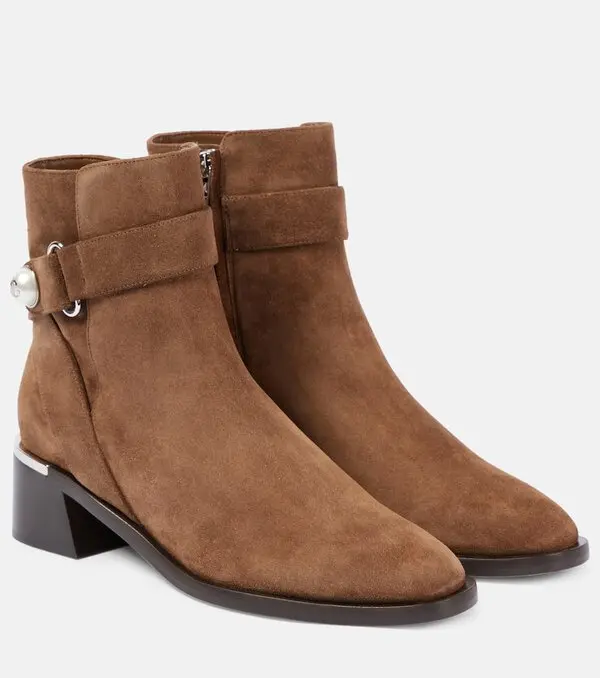 JIMMY CHOO Noor 45 Leather Ankle Boots - Brown