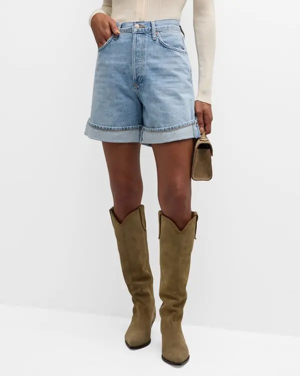 AGOLDE Dame Cuffed Denim Shorts