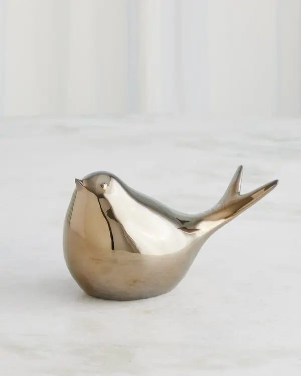 GLOBAL VIEWS Sated Metallic Bird Figure