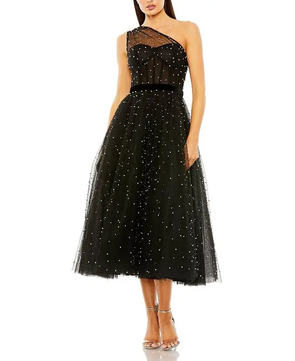 Mac Duggal One-shoulder Embellished Ballgown