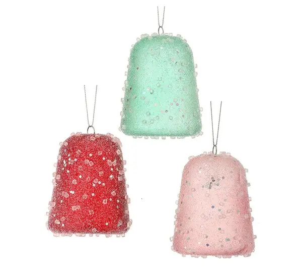 VALERIE PARR HILL 4 Plastic Ice Gumdrop Ornament Set Of 6 Valerie