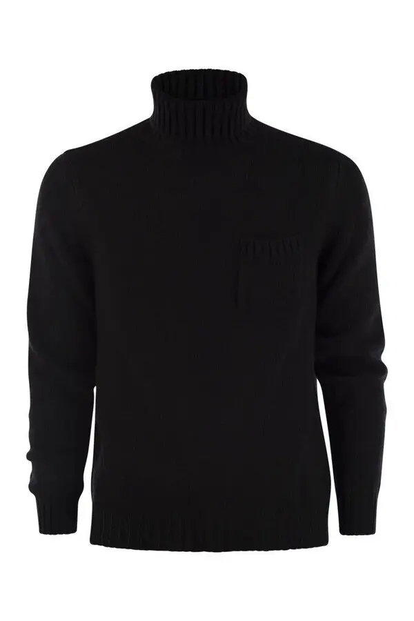 Fedeli Wool And Cashmere Turtleneck Jumper - Night Blue