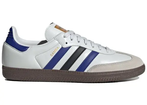 Adidas Samba Og Sneakers - Crystal White/active Blue/matte Gold
