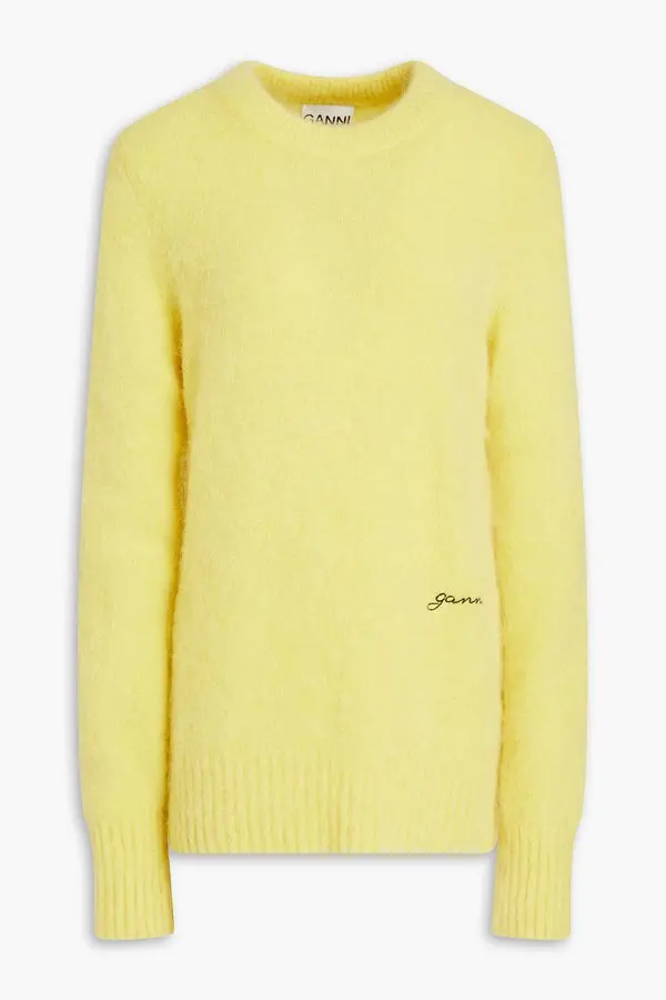 Ganni Brushed Alpacablend Sweater In Yellow 55% Off Editorialist