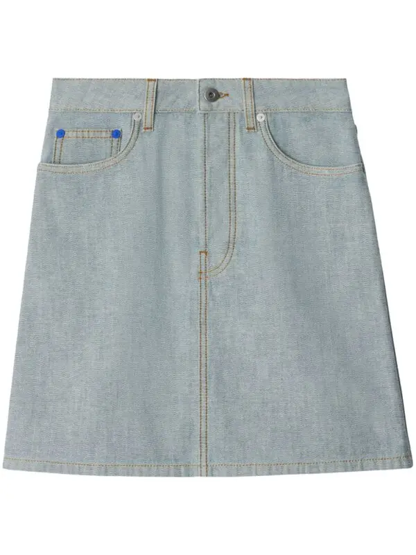 Burberry Equestrian Knight Denim Skirt