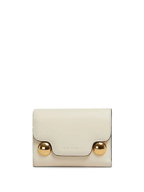 Marni Trunkaroo Tri-fold Leather Wallet - Neutrals