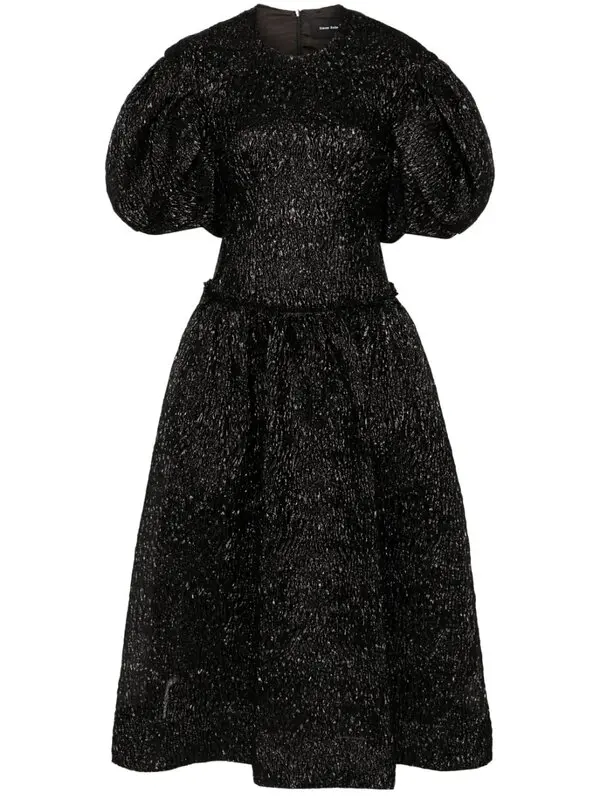 Simone Rocha Crinkled Midi Dress - Black