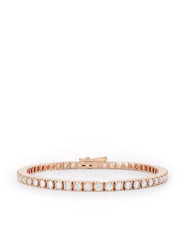 LOEV 18kt Rose Gold Diamond Tennis Bracelet - Pink