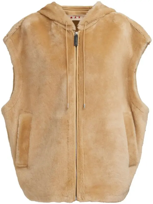 Marni Hooded Shearling Waistcoat