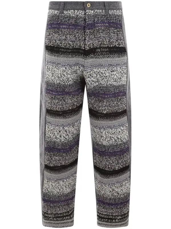 VITELLI Needle-punched Contrast Panel Trousers