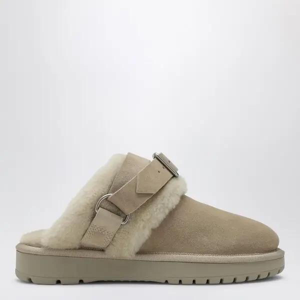 Burberry Suede And Shearling Mules - Green