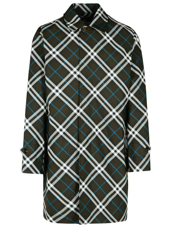Burberry Check Polyester Trench Coat