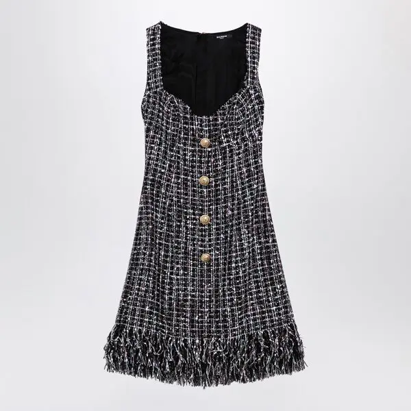 Balmain Tweed Mini Dress With Buttons
