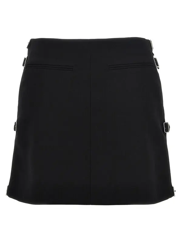 COURREGES Multi Sangle Wool Mini Skirt