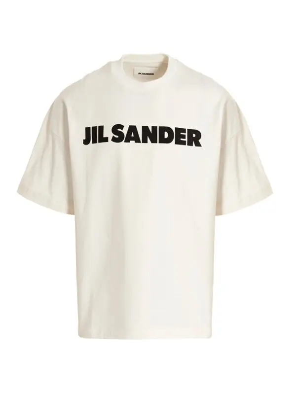 JIL SANDER Logo Print T-shirt - White/black