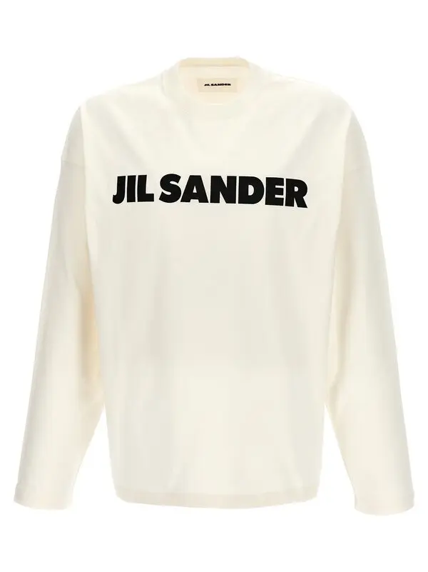 JIL SANDER Logo Print T Shirt - White/black